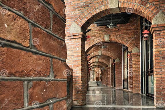 Brick hallway stock photo. Image of interior, ancient - 13887064