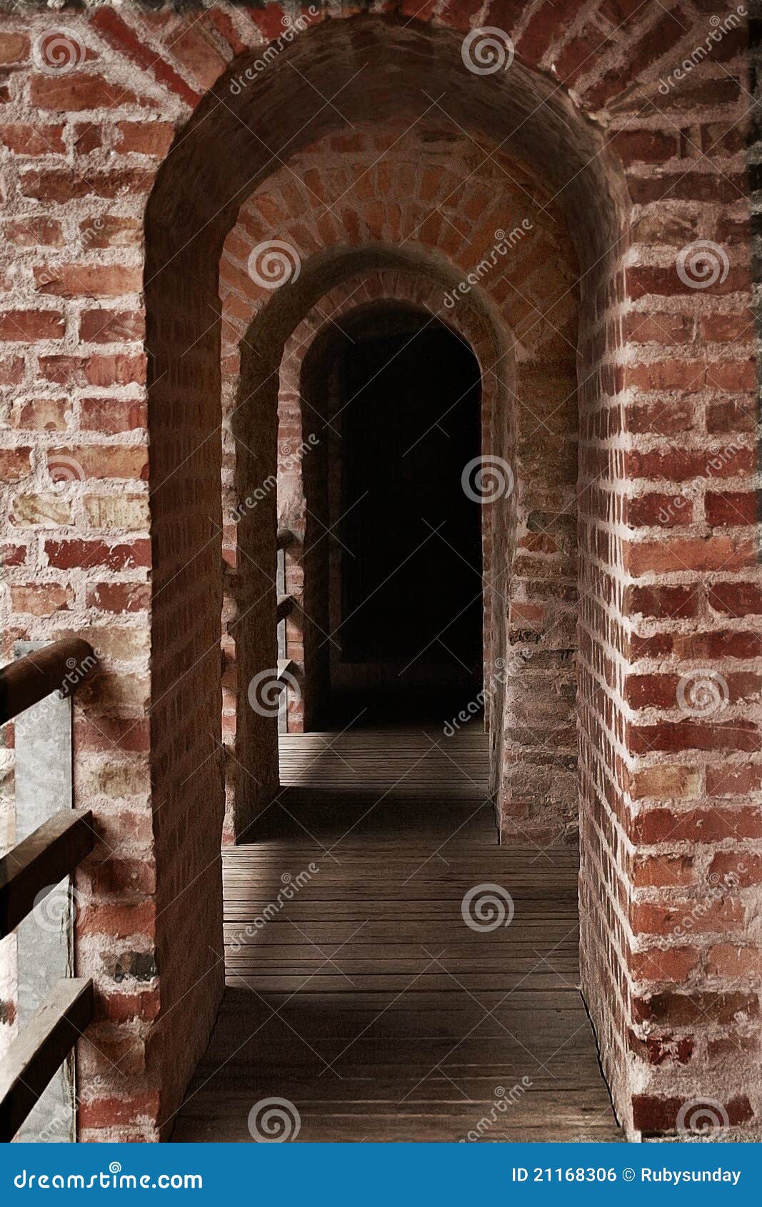 Brick hallway stock photo. Image of interior, ancient - 21168306
