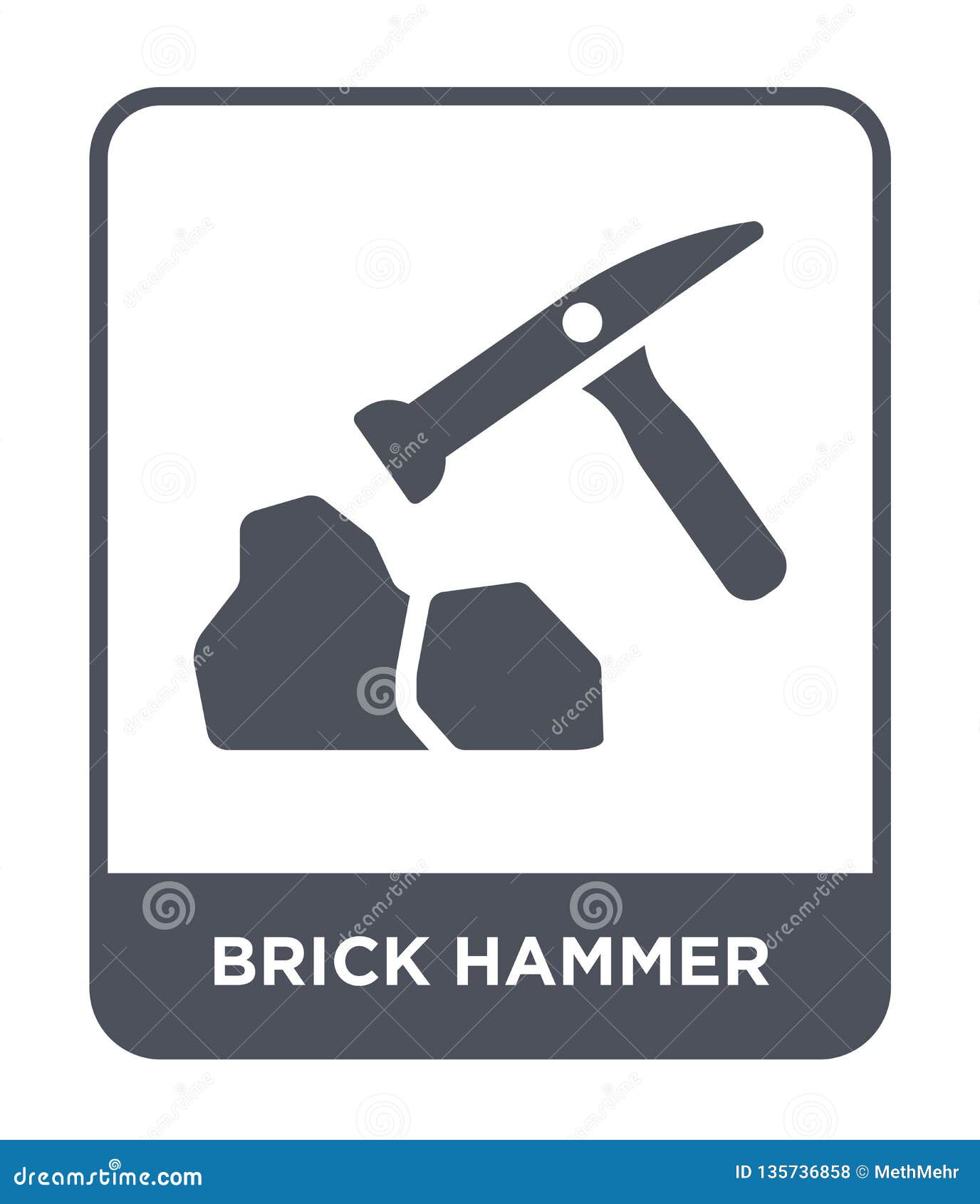 Brick Hammer Icon in Trendy Design Style. Brick Hammer Icon Isolated on ...