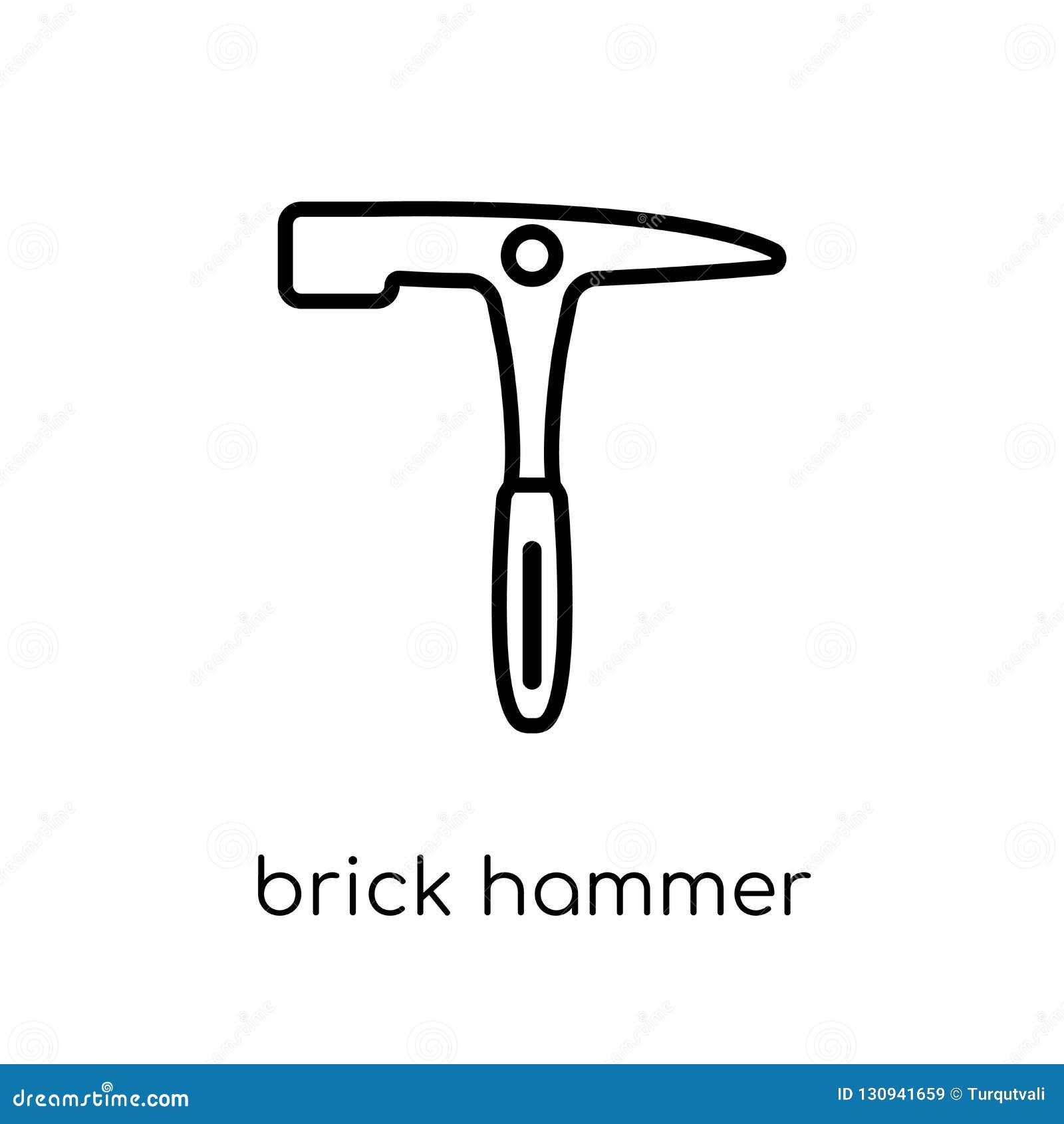 Brick Hammer Icon. Trendy Modern Flat Linear Vector Brick Hammer Stock ...