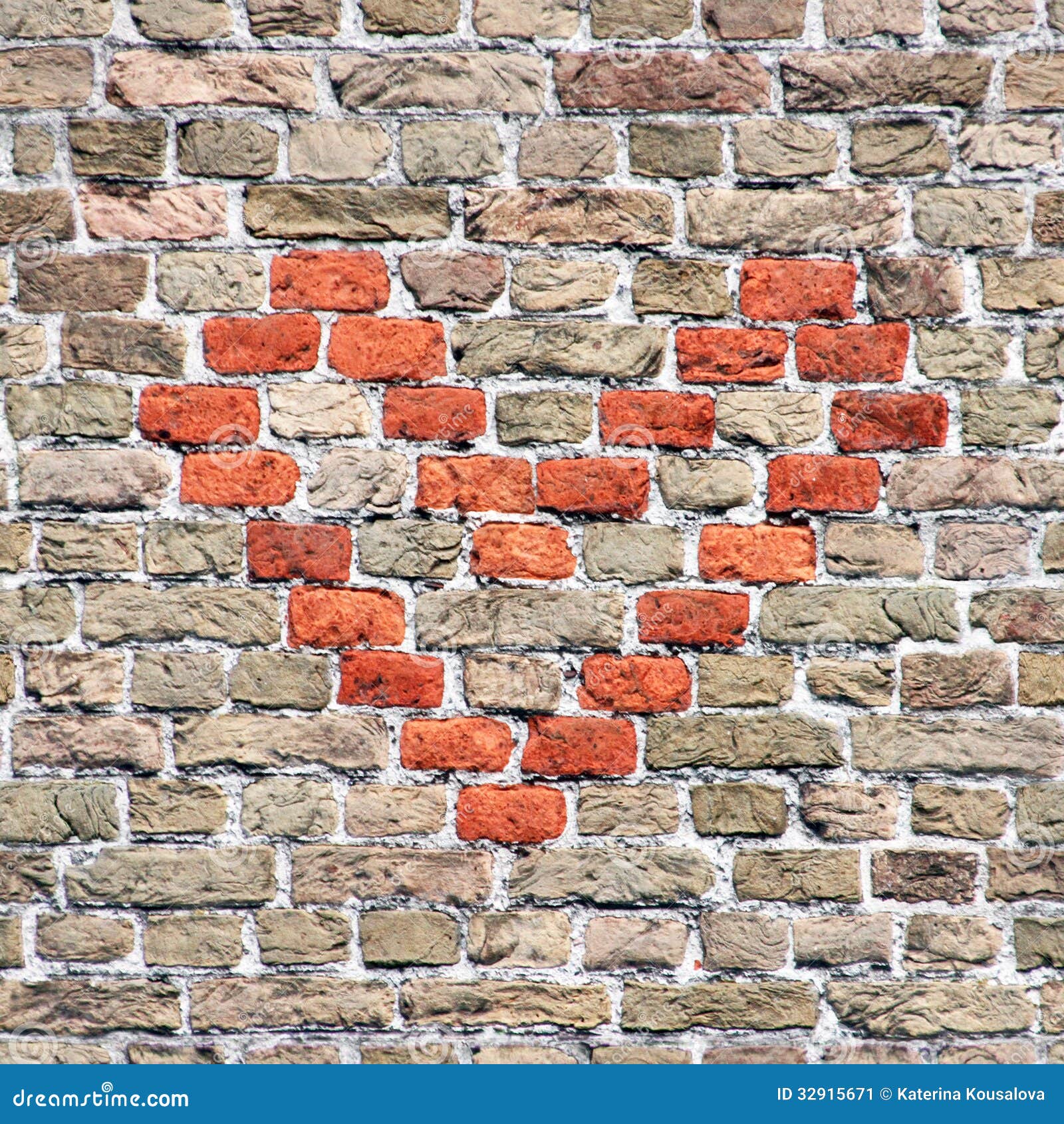 Brick heart, seamless tile stock image. Image of heart - 32915671