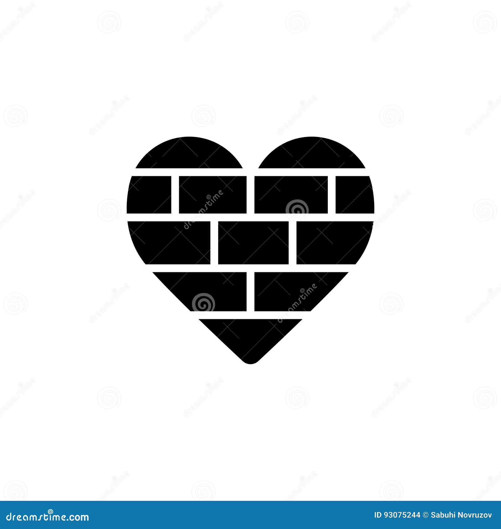 Brick Heart Isolated. Rock Internal Organ. Love Symbol Vector Il ...