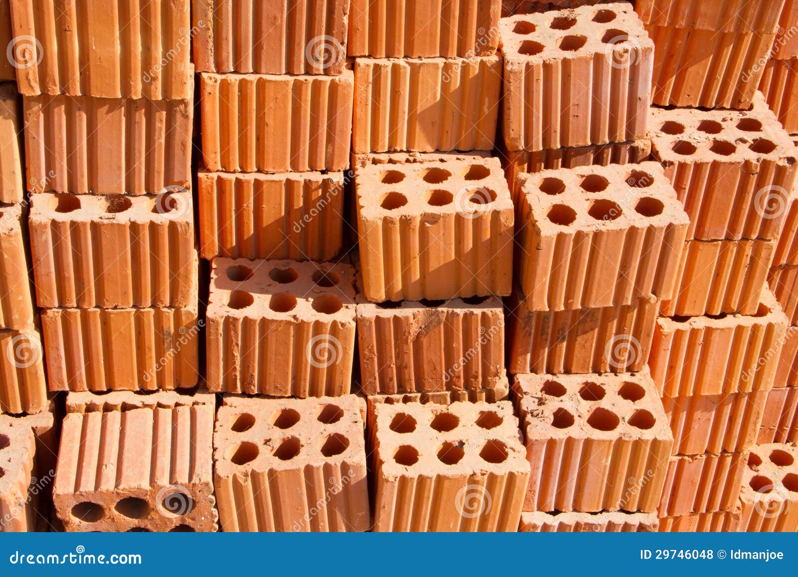 Brick with Hole and Line Texture Stock Photo - Image of brickyard ...