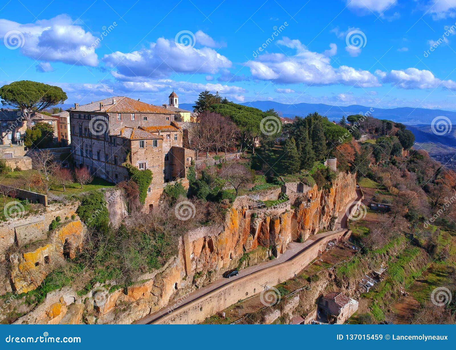 Old Brick House Sits Atop a Cliff. Stock Image - Image of scenic, atop ...