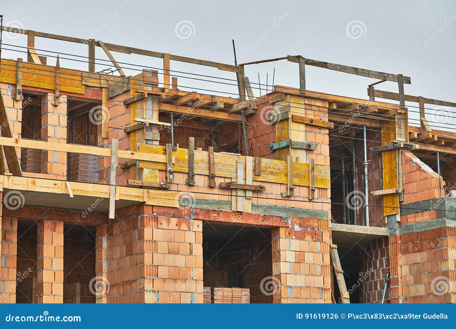 Brick House Construction stock photo. Image of family - 91619126