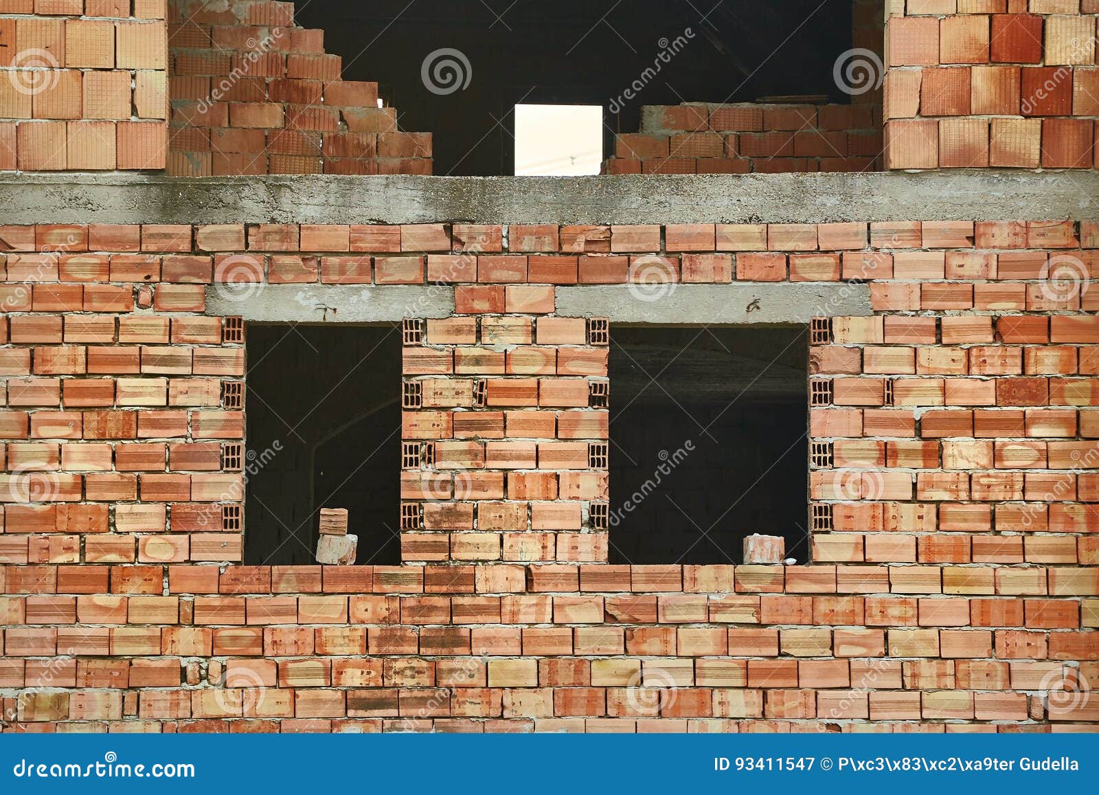 Brick House Construction stock image. Image of realestate - 93411547