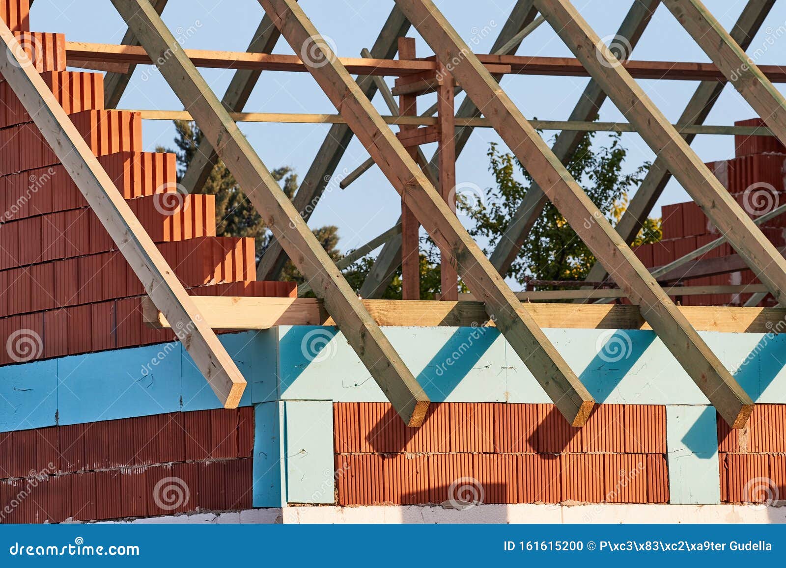 Brick House Construction stock photo. Image of industry - 161615200