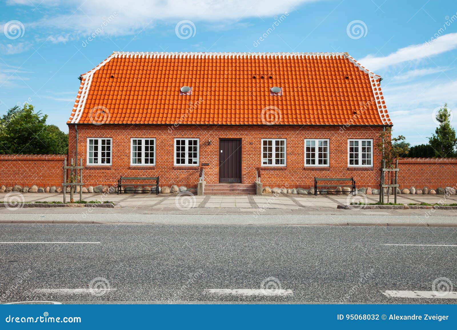 Red Brick House With Scaffold In Copenhagen Editorial Image ...