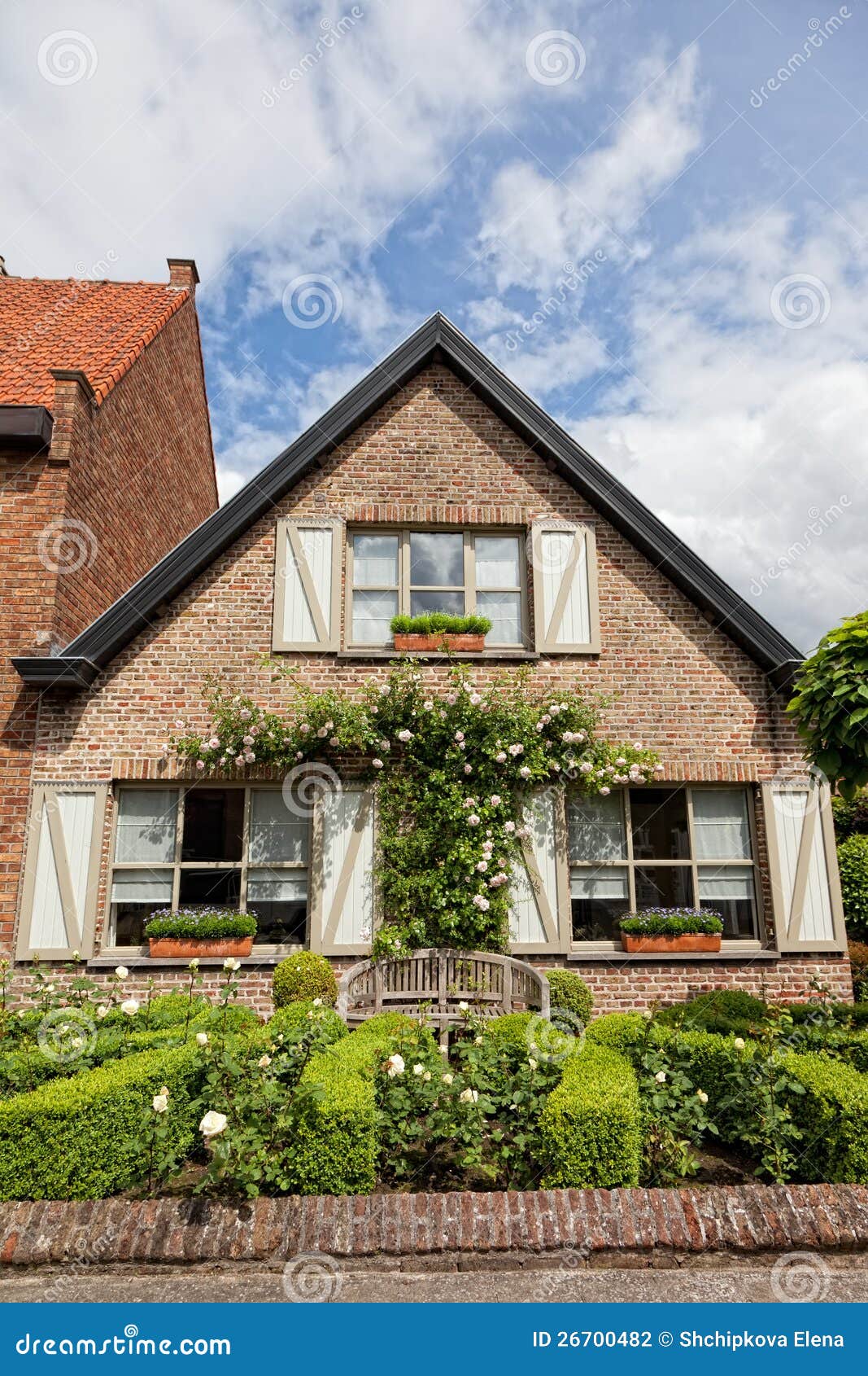 Brick House in the Dutch Style Stock Photo - Image of comfortable ...