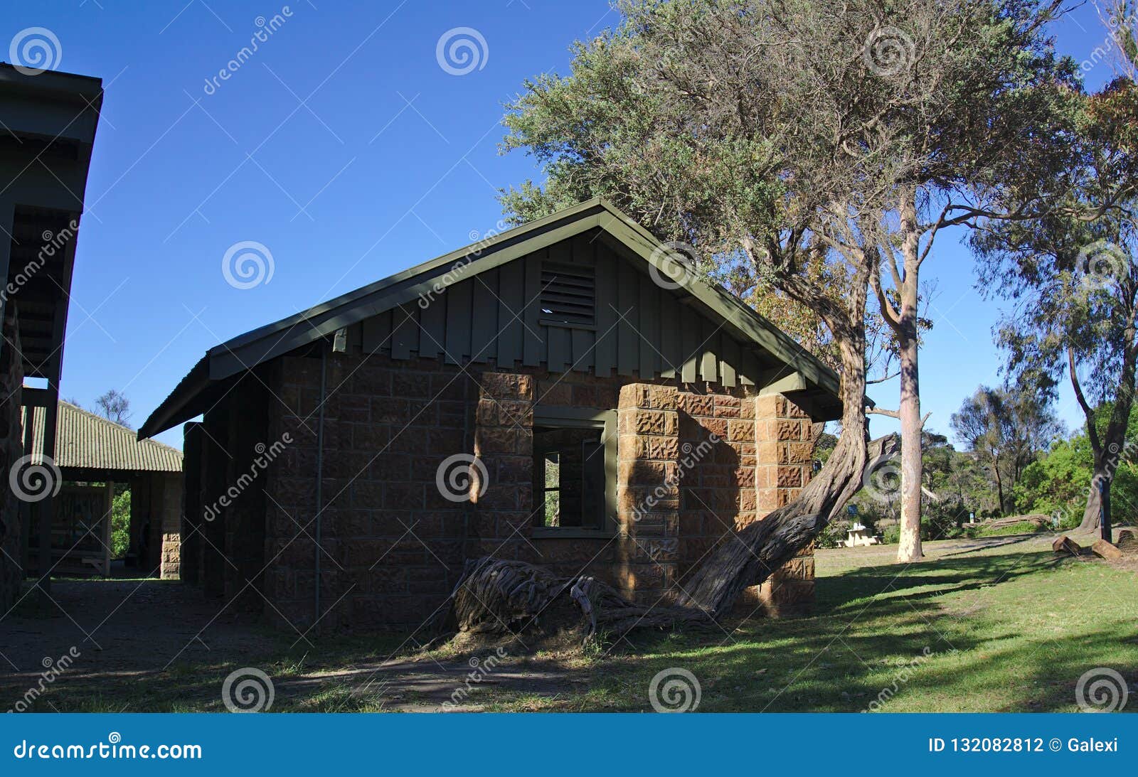 Brick house in forest stock photo. Image of journey - 132082812