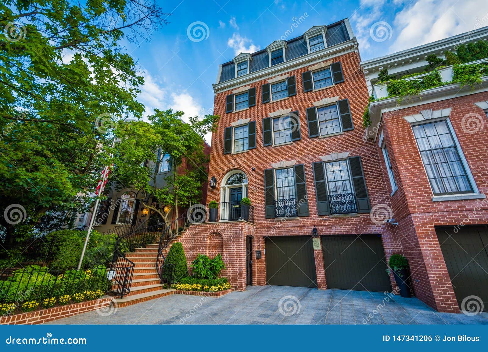 A Brick House in Georgetown, Washington, DC Stock Photo - Image of ...