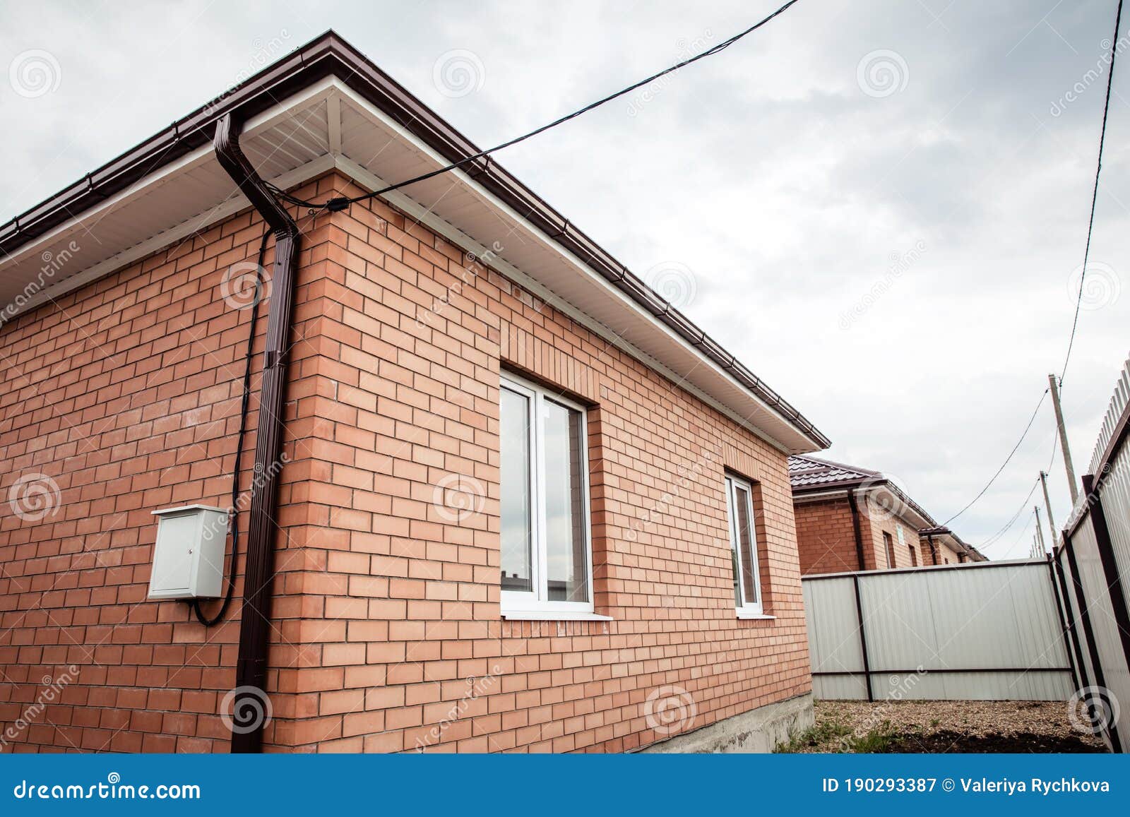 Brick House Wall Facade. Construction of Houses Stock Image - Image of ...