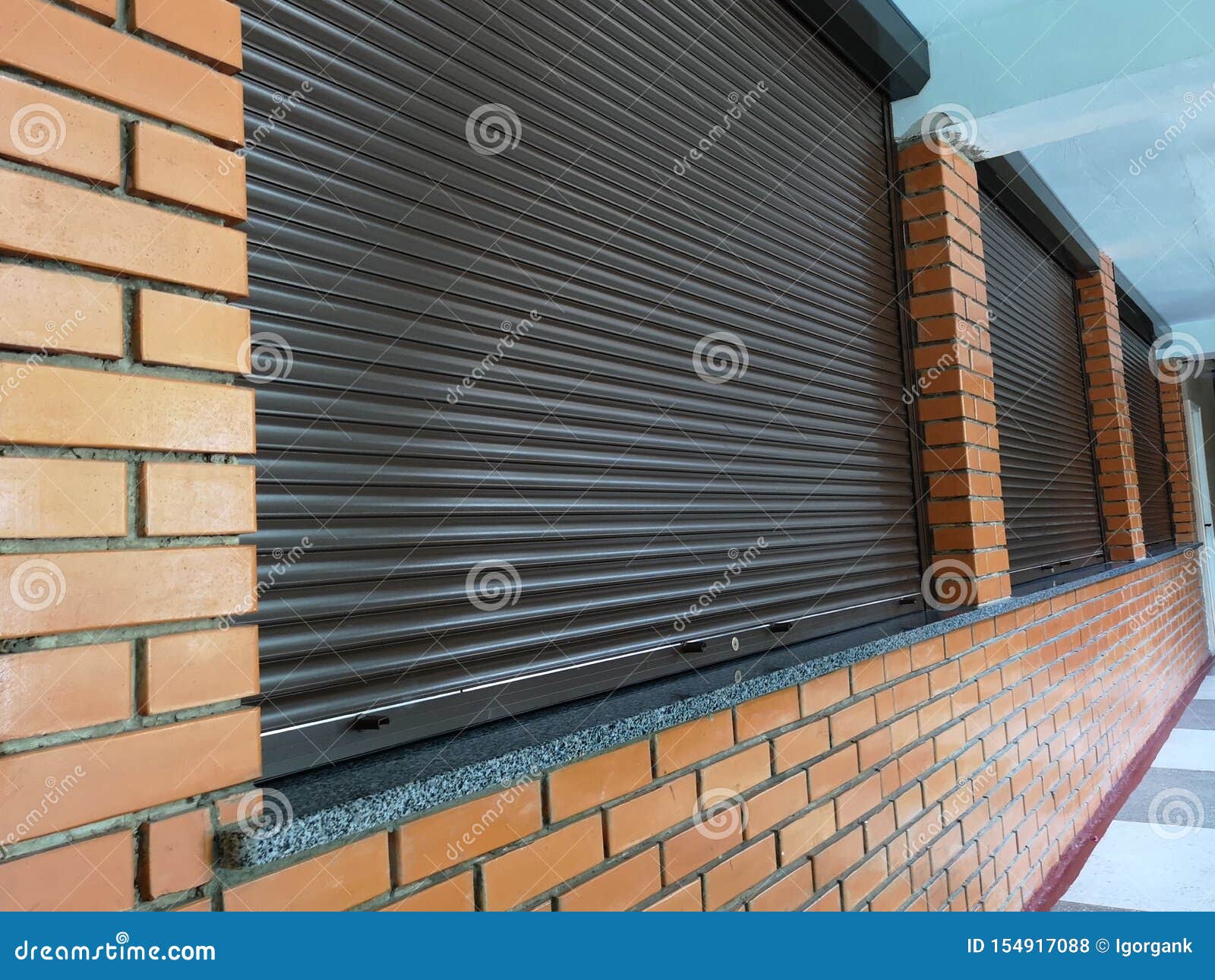 Windows With Rolling Shutter On The Wooden House Facade Exterior Stock ...