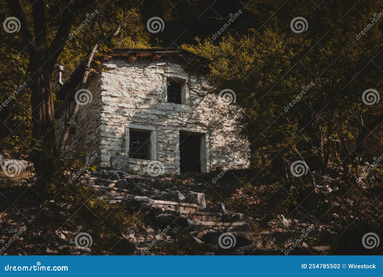 Brick Hut House in the Mountains Stock Photo - Image of countryside ...