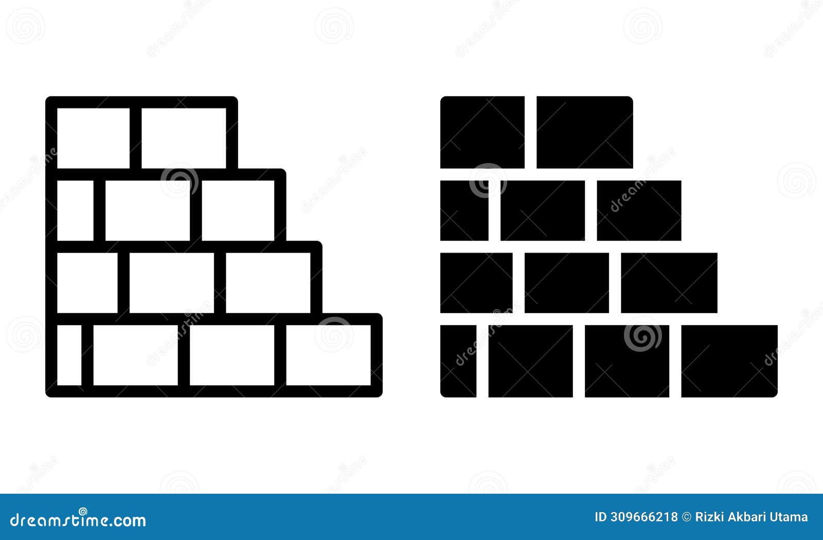 Brick Icon with Outline and Glyph Style. Stock Vector - Illustration of ...