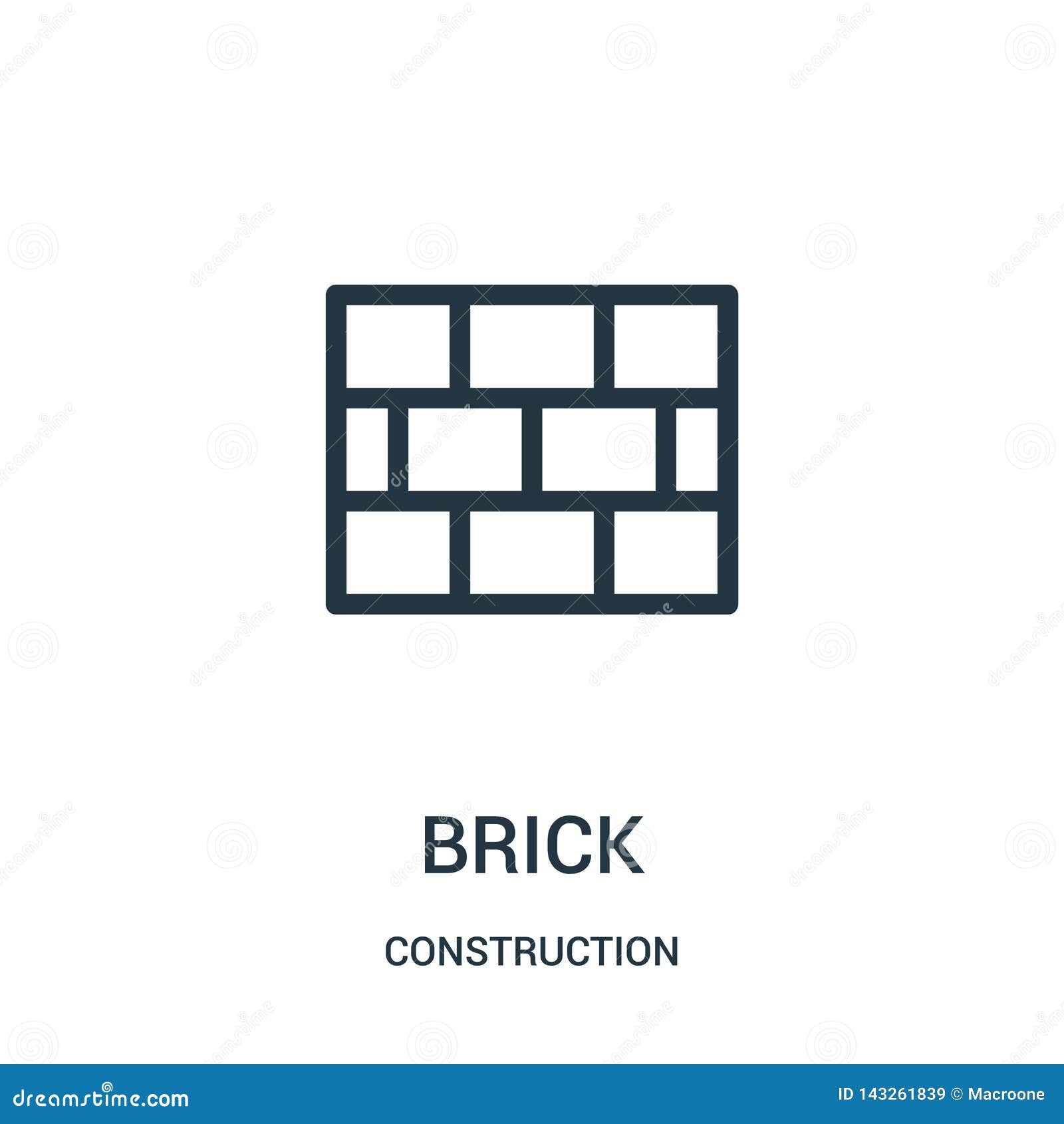 Brick Icon Vector from Construction Collection. Thin Line Brick Outline ...