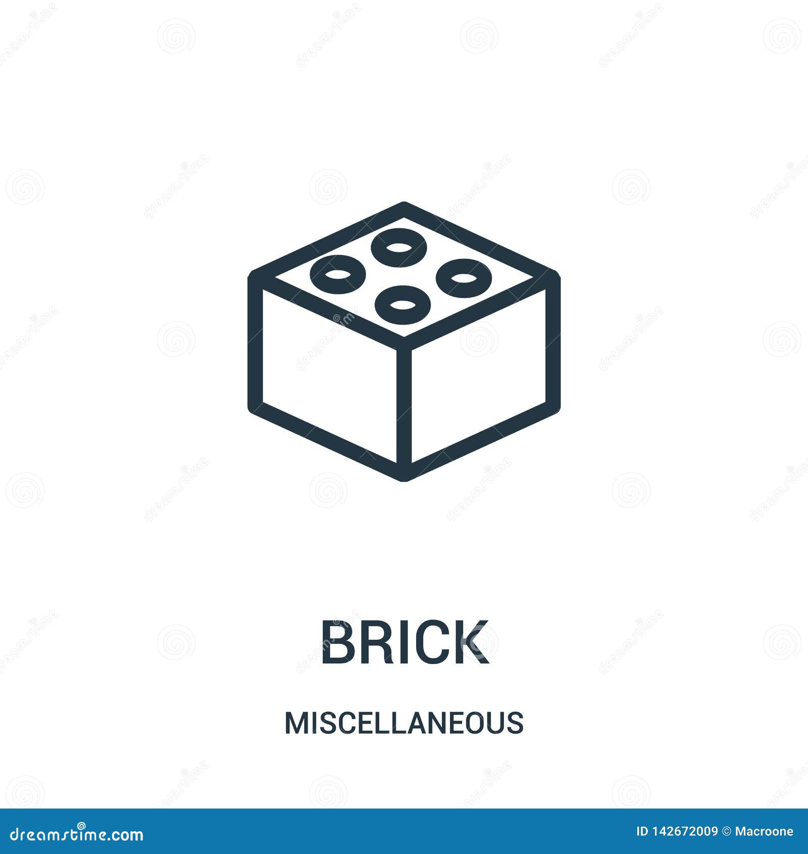 Brick Icon Vector from Miscellaneous Collection. Thin Line Brick ...