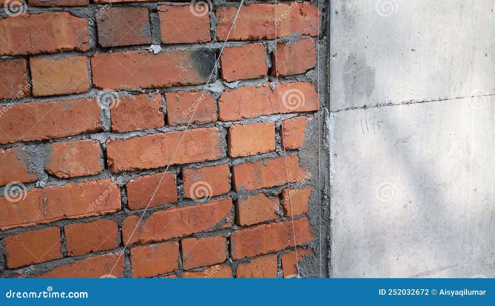 Brick Installation Works at Construction Sites. Stock Photo - Image of ...