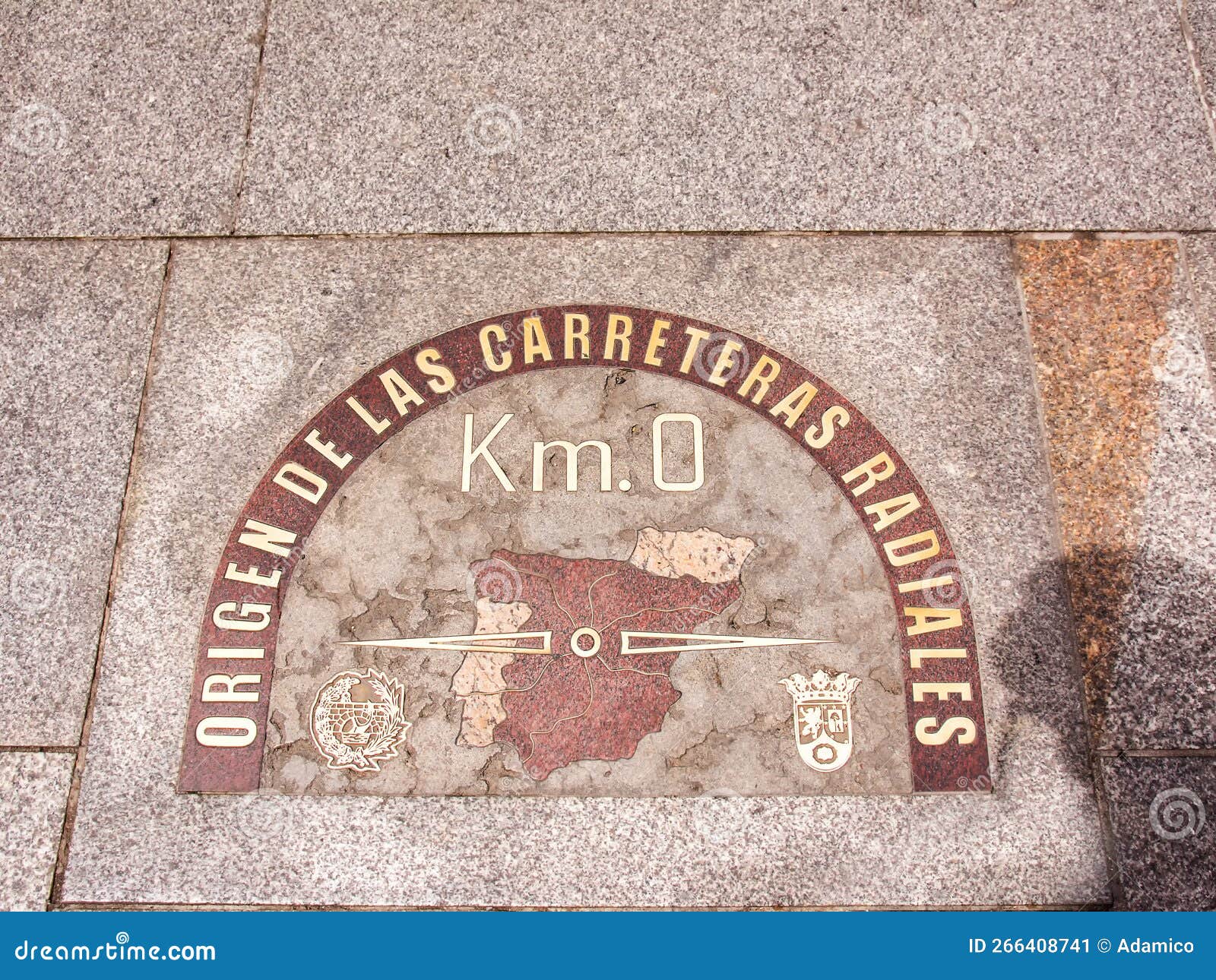 Brick of Kilometer Zero in Square of Porta Del Sol in Madrid Editorial ...