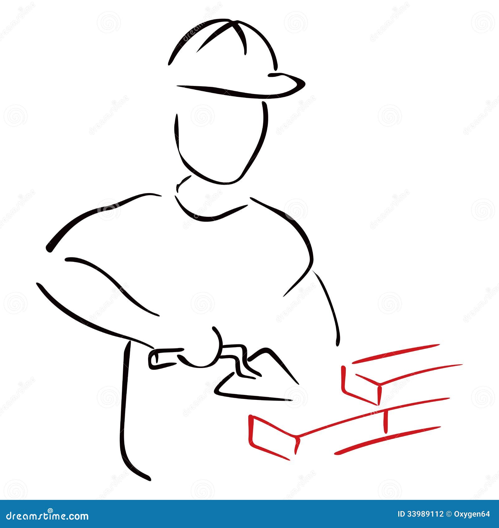 Brick layer stock vector. Illustration of wall, working - 33989112