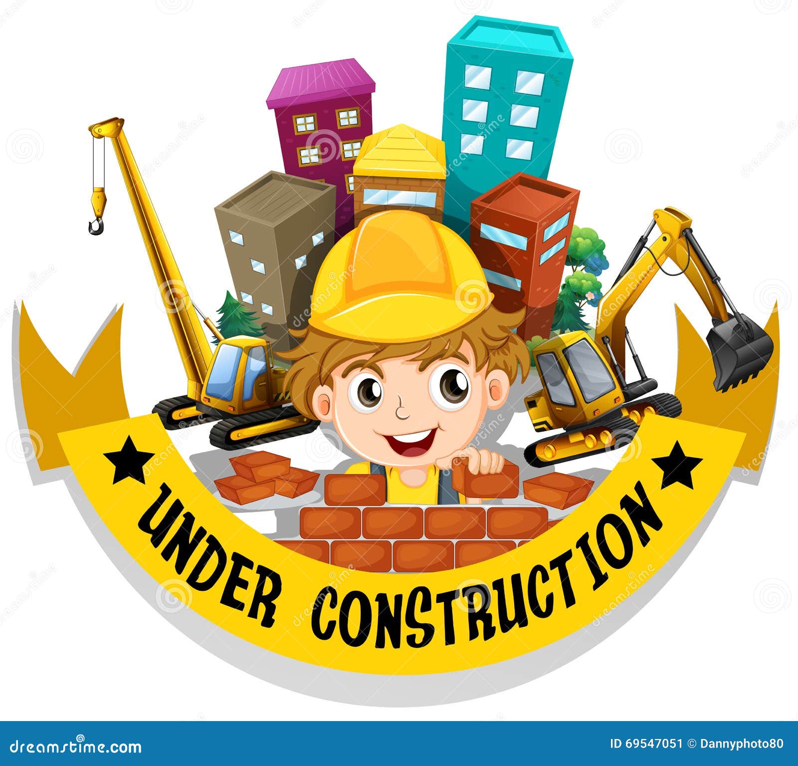Brick Layer Badge Cartoon Vector | CartoonDealer.com #107094363