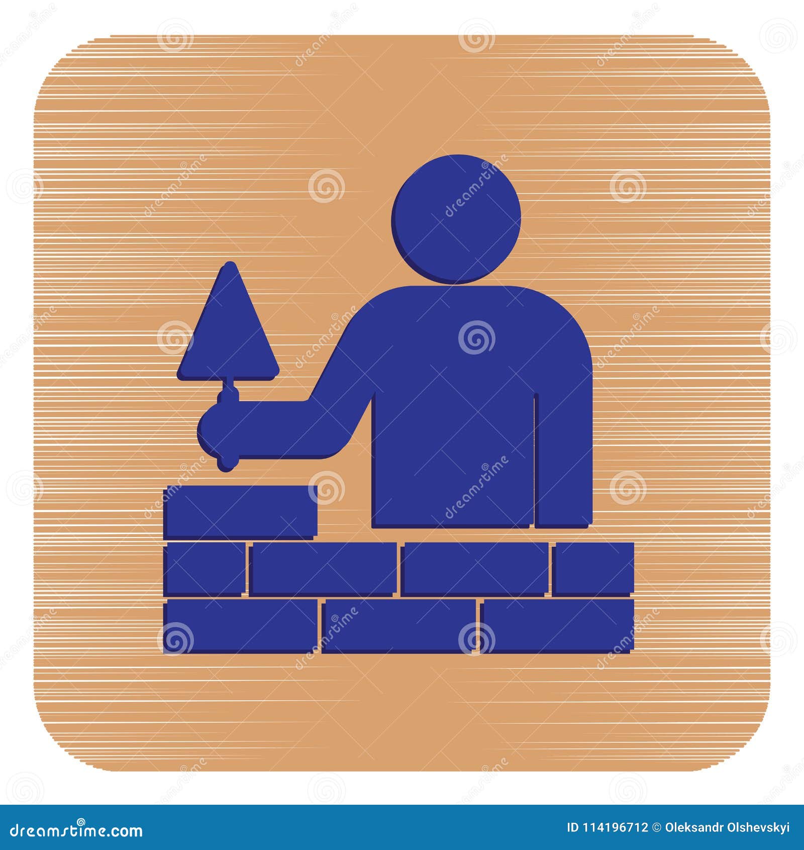 Brick Layer Tiler Mason Worker with Trowe Stock Vector - Illustration ...