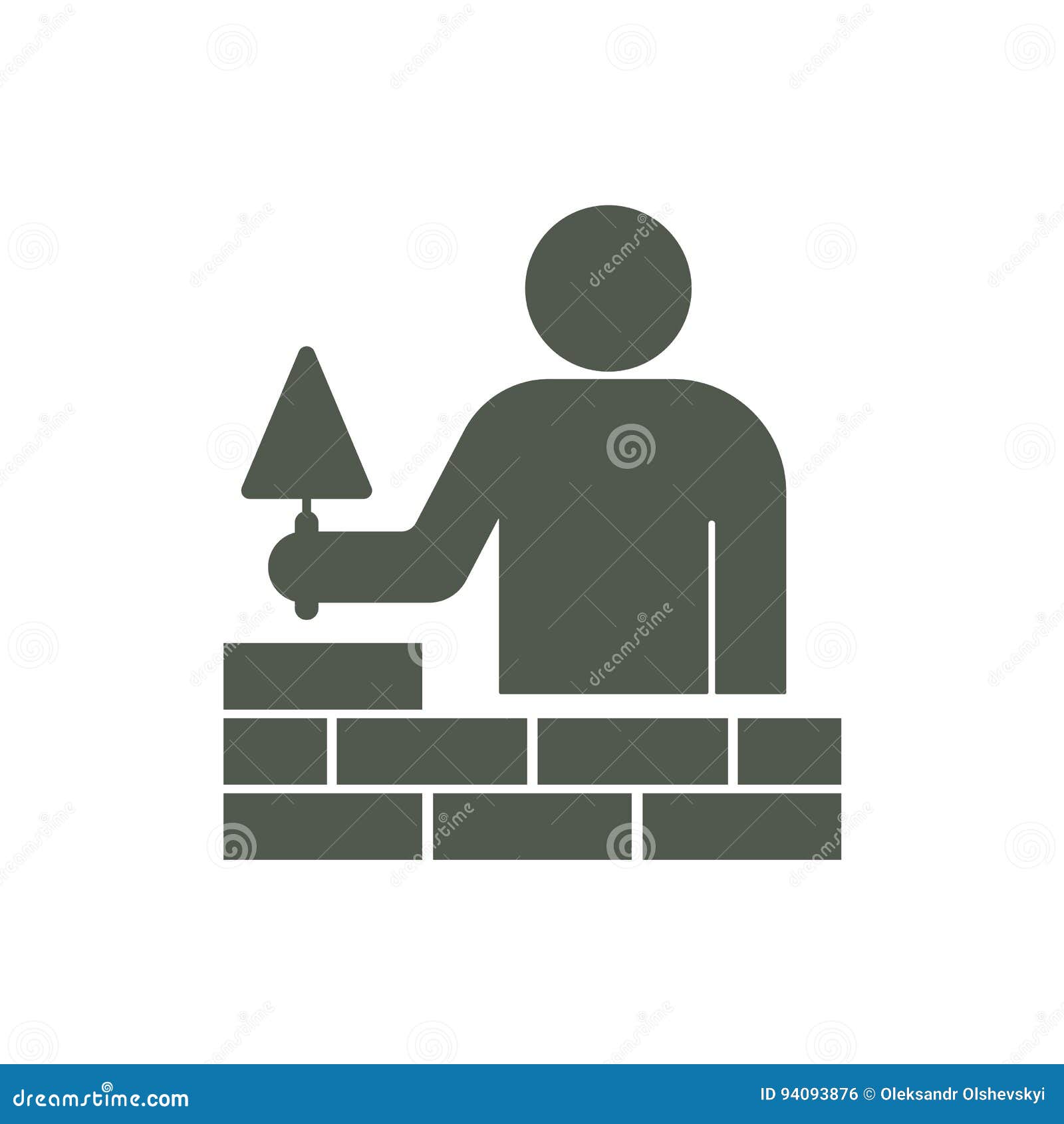 Brick Layer Tiler Mason Worker with Trowel Stock Vector - Illustration ...