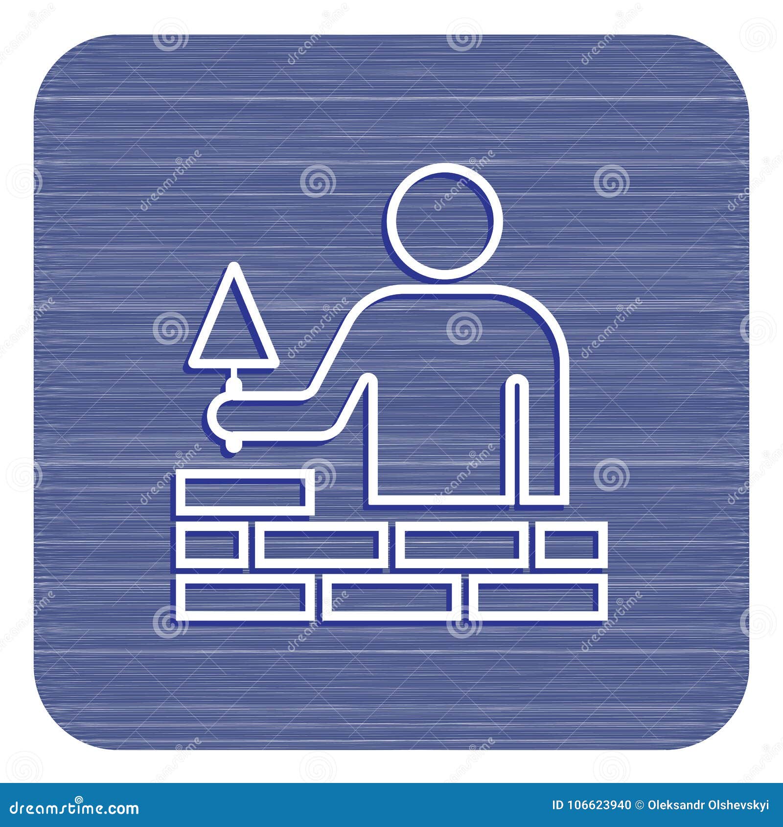 Brick Layer Tiler Mason Worker with Trowe Stock Vector - Illustration ...