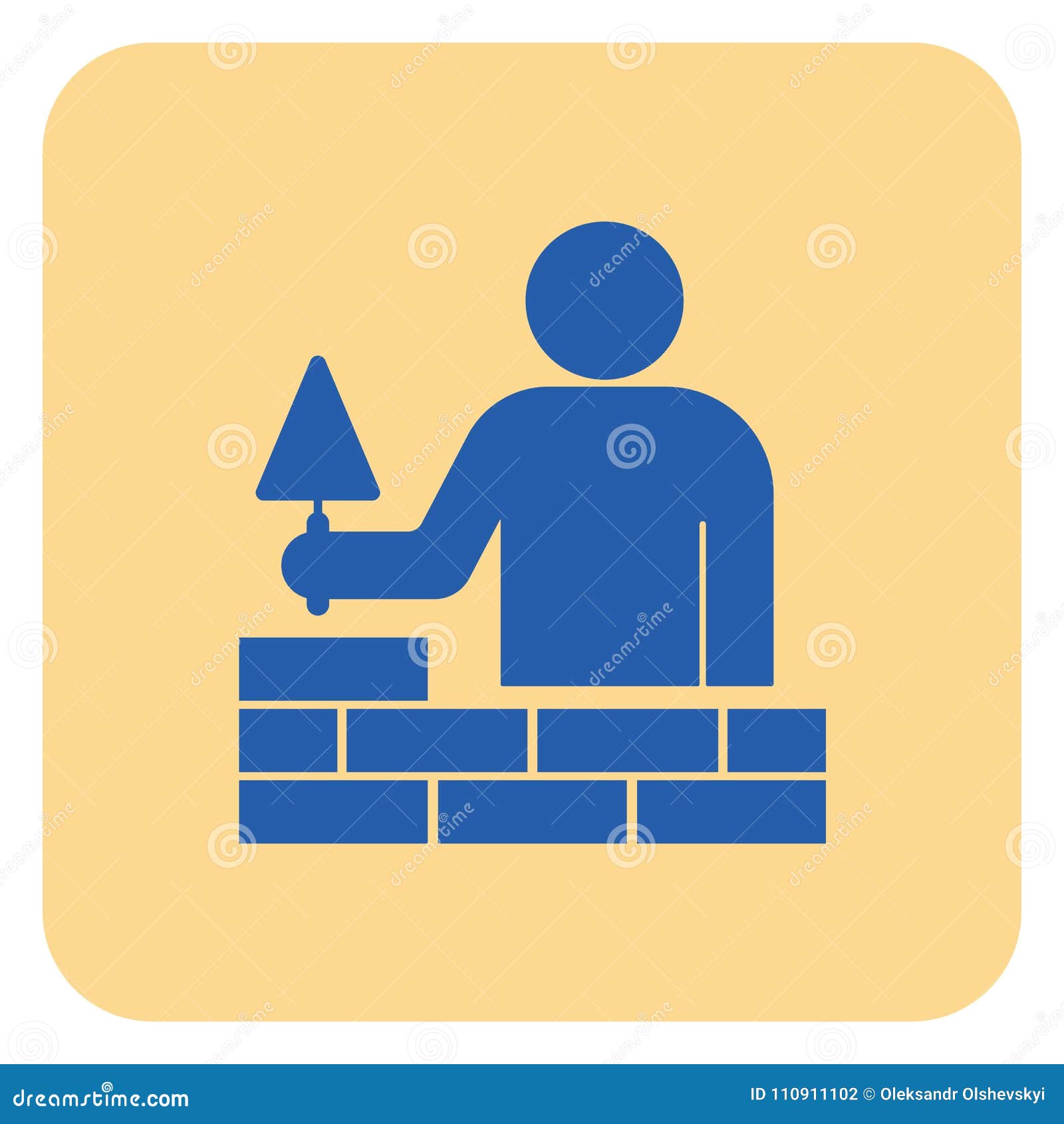 Brick Layer Tiler Mason Worker with Trowe Stock Vector - Illustration ...