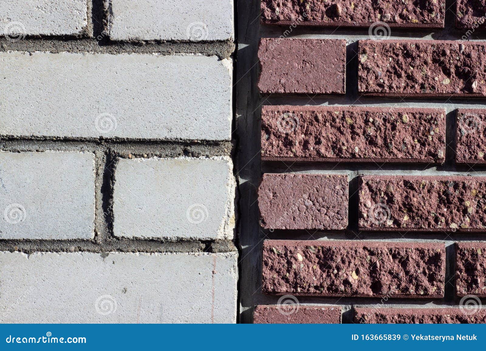 Brick Laying on New Technologies Made Up of Red and White Bricks Stock ...