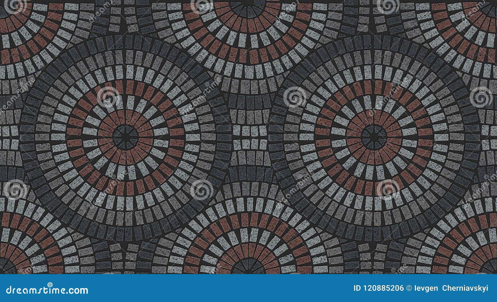 Brick Laying Radial Patterns in Patio Paving Stock Illustration ...