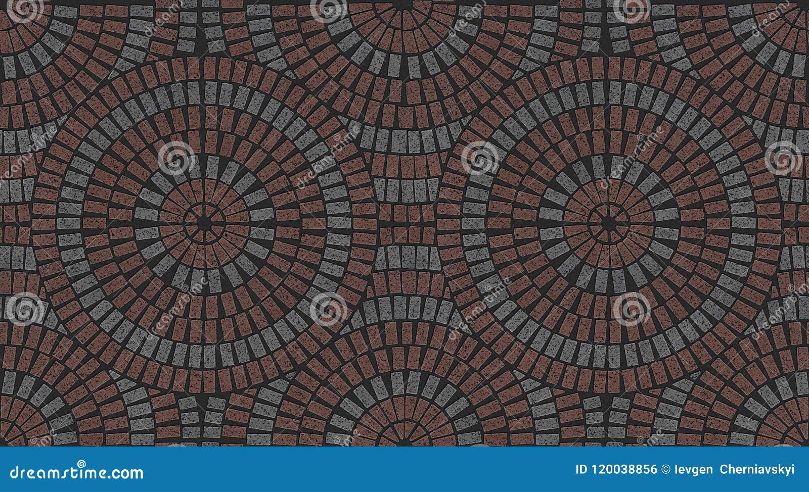 Brick Laying Radial Patterns in Patio Paving Stock Illustration ...