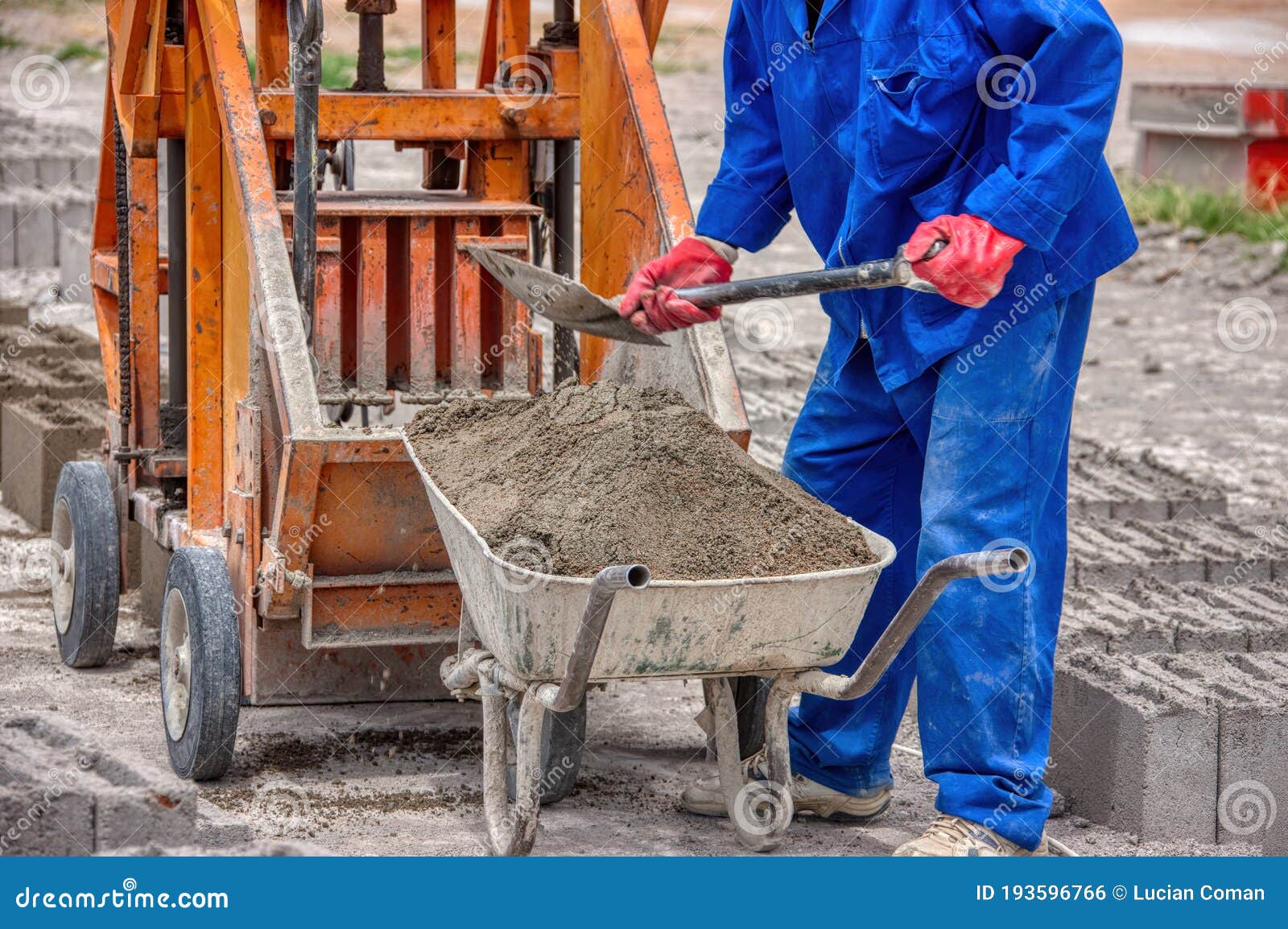 Brick machine stock photo. Image of manufacturing, person - 193596766