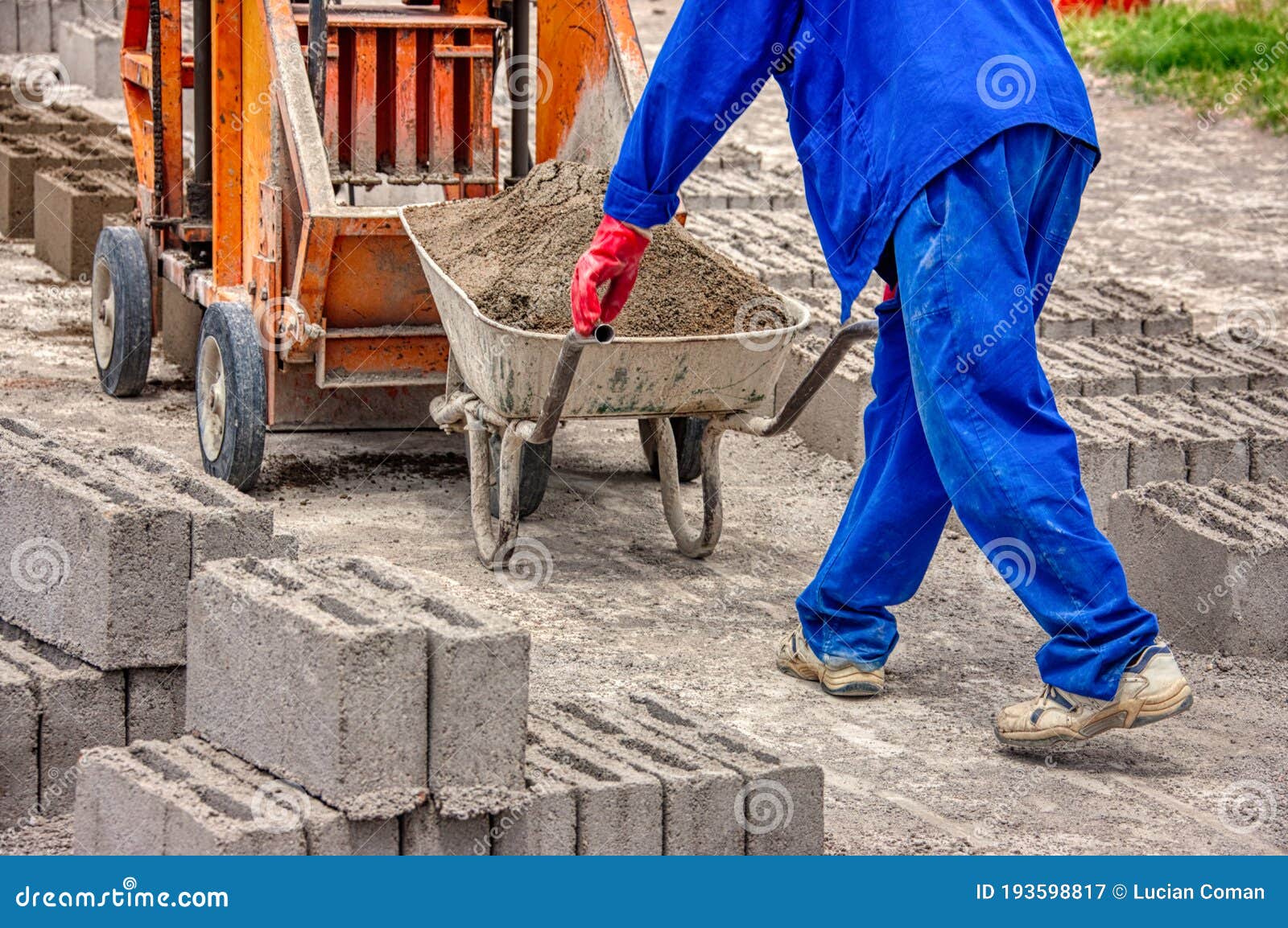 Brick machine stock image. Image of bricklaying, development - 193598817