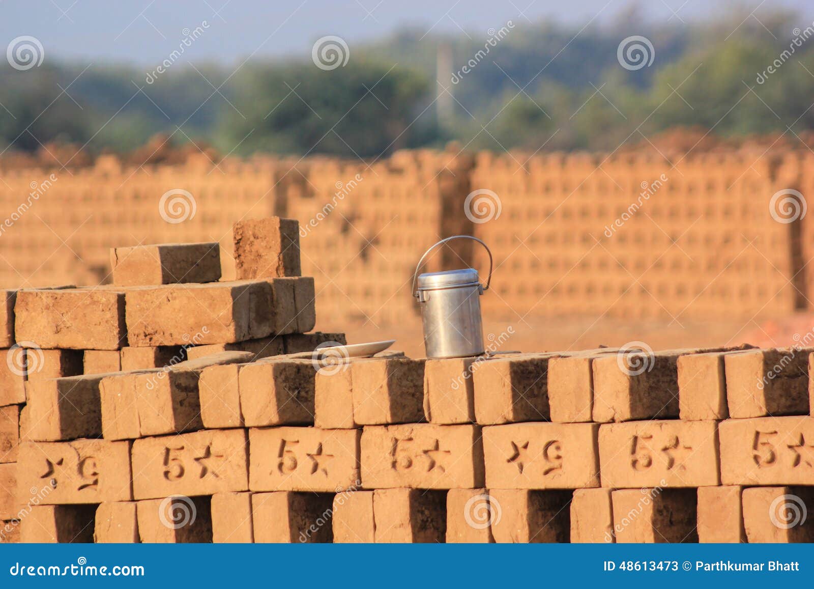 Brick making site stock image. Image of bricks, manufacturing - 48613473