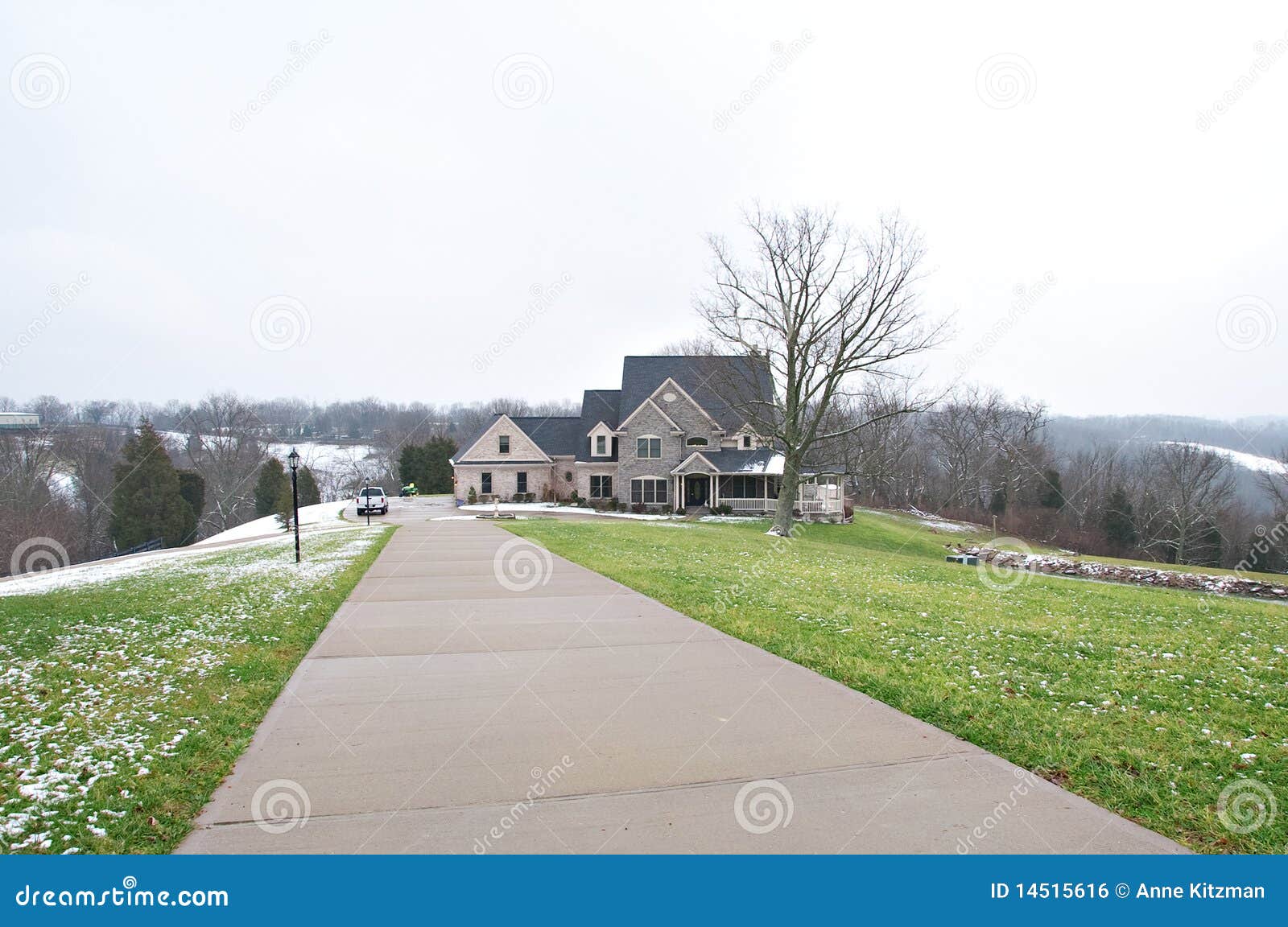Brick Mansion on 10 Acres of Farmland Stock Photo - Image of exclusive ...