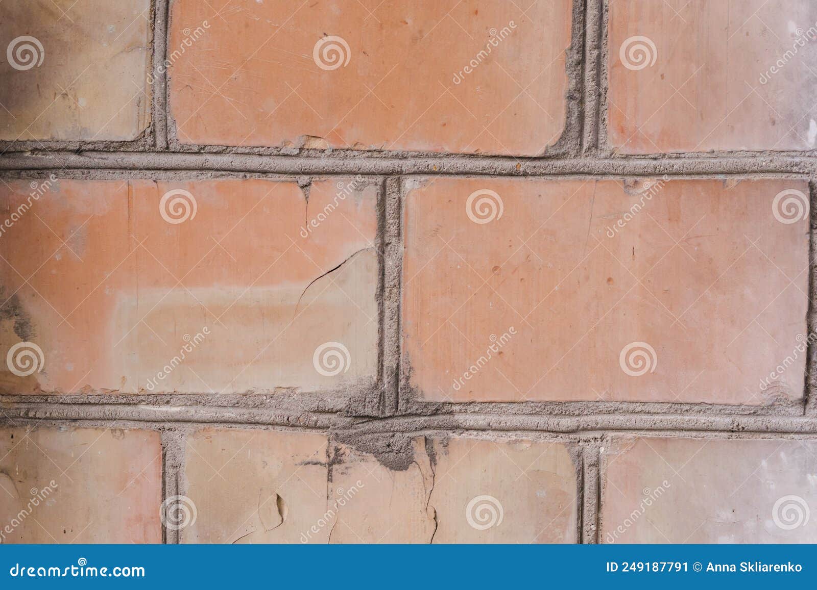 Big Brick Wall of the Old Red Brick Decoration Texture Background Stock ...
