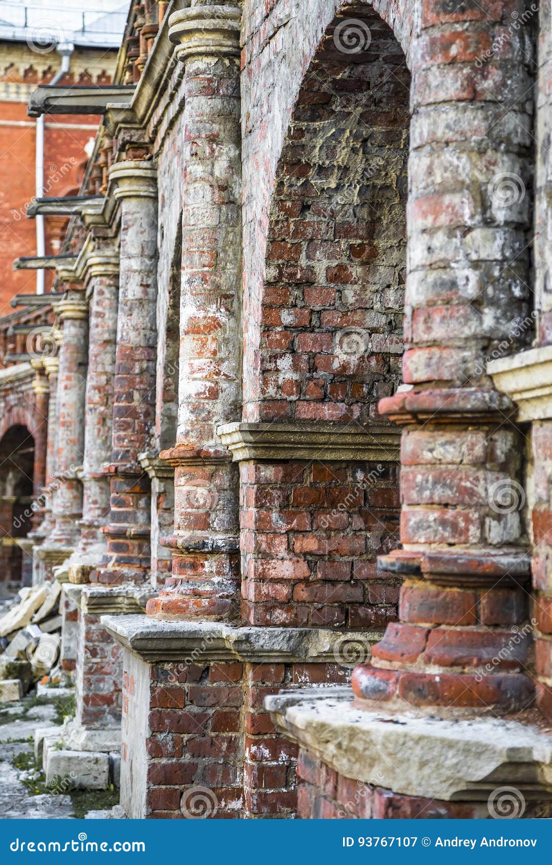 Brick Masonry of the Vaults of an Ancient Monastery Stock Image - Image ...
