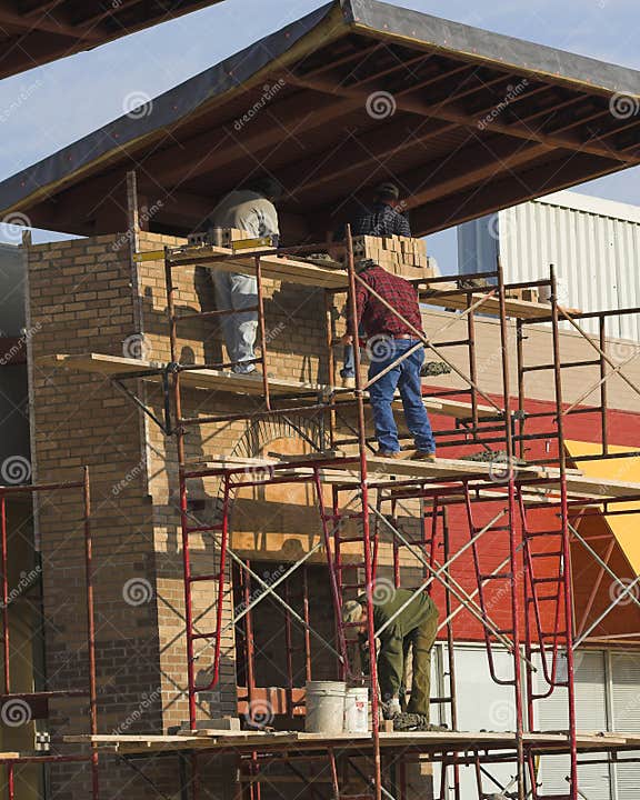 Brick masons three stock photo. Image of outdoors, iindustry - 639494