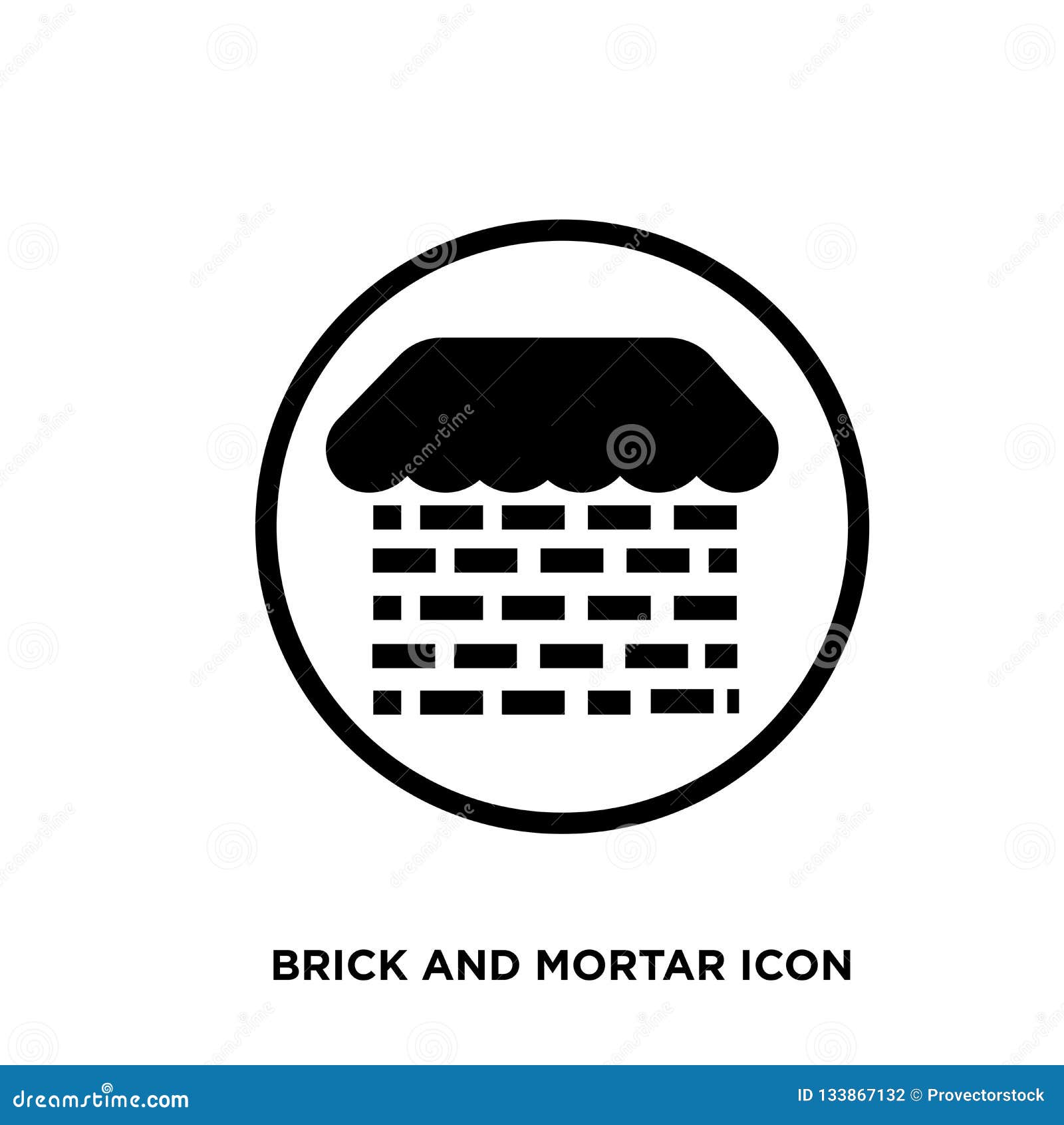Brick and Mortar Icon, Flat Vector Sign Isolated on White Background ...