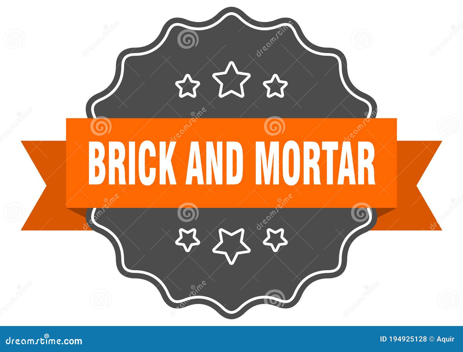 Brick and mortar label stock vector. Illustration of seal - 194925128