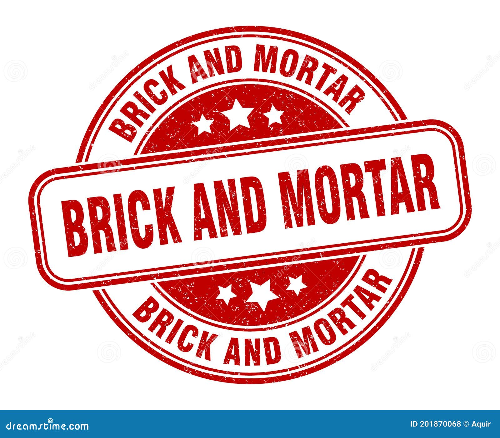 Brick and Mortar Stamp. Brick and Mortar Round Grunge Sign Stock Vector ...