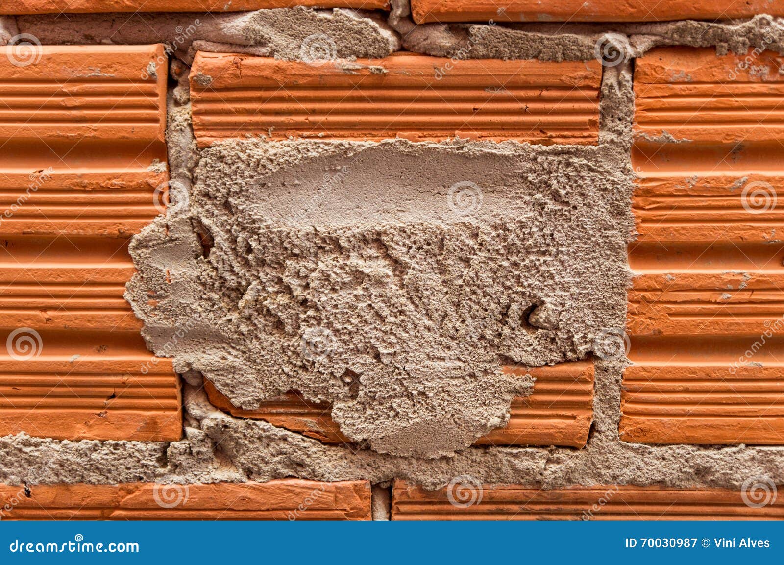 Brick and Mortar in an Unplastered Wall Stock Image - Image of stone ...