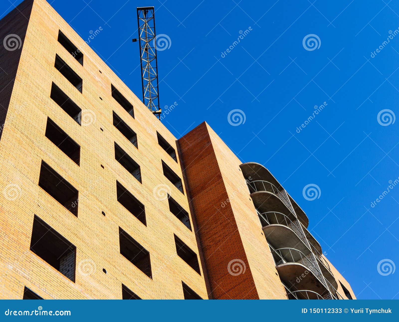 Brick Multistory Building with Holes for Windows Under Construction ...