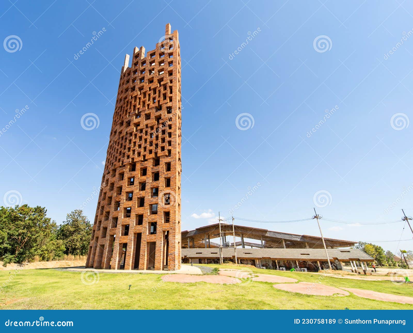 Brick Observation Tower or Elephant Tower, Made of Red Ancient Bricks ...