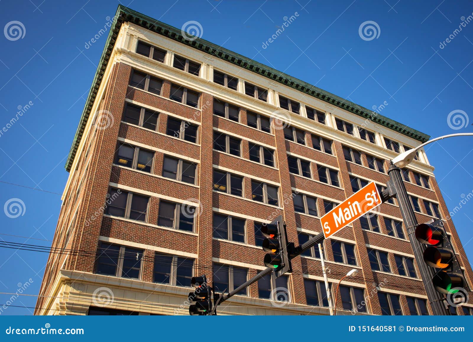 Brick Office Building on Main Street Stock Image - Image of newly ...
