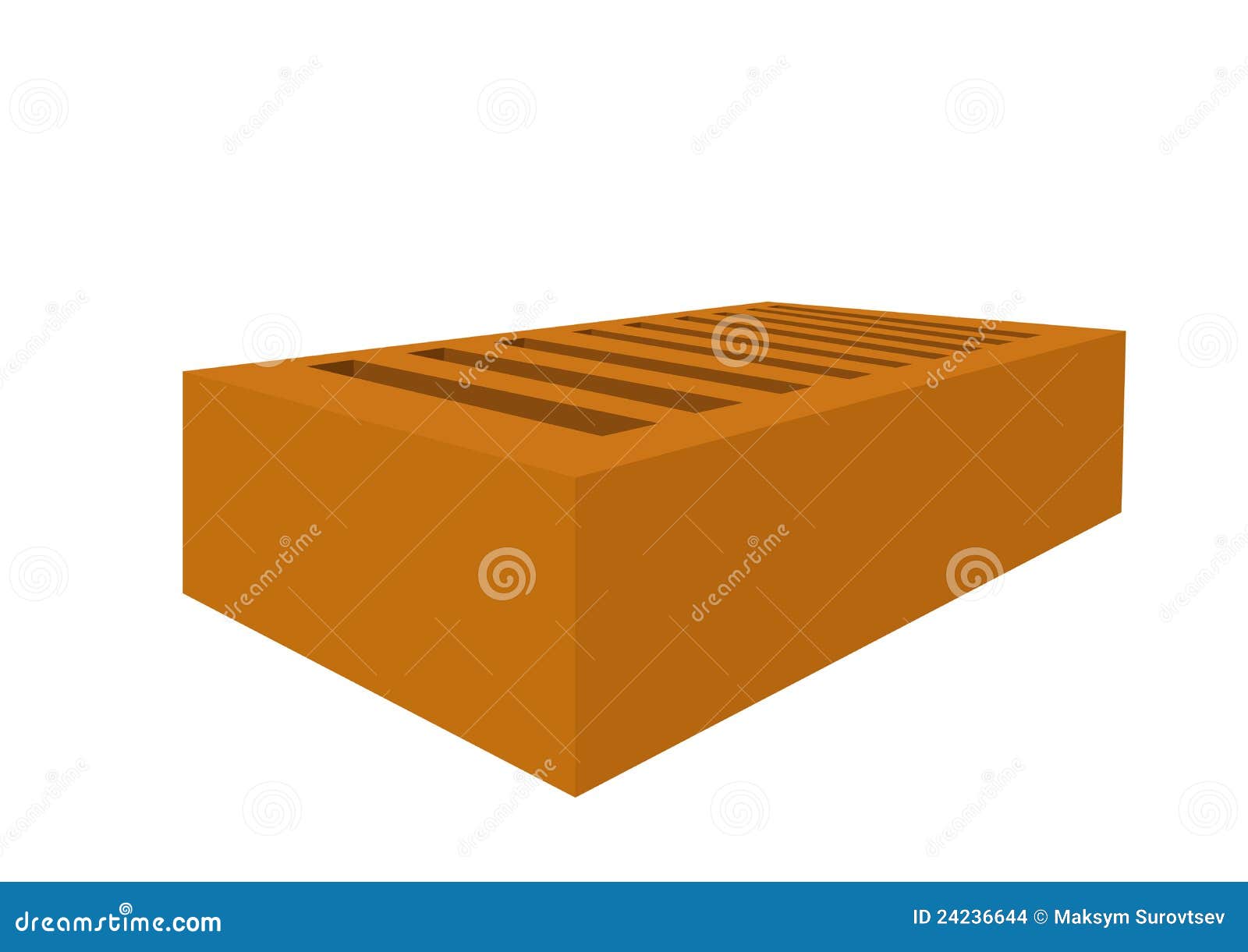 Brick one is isolated stock vector. Illustration of industry - 24236644
