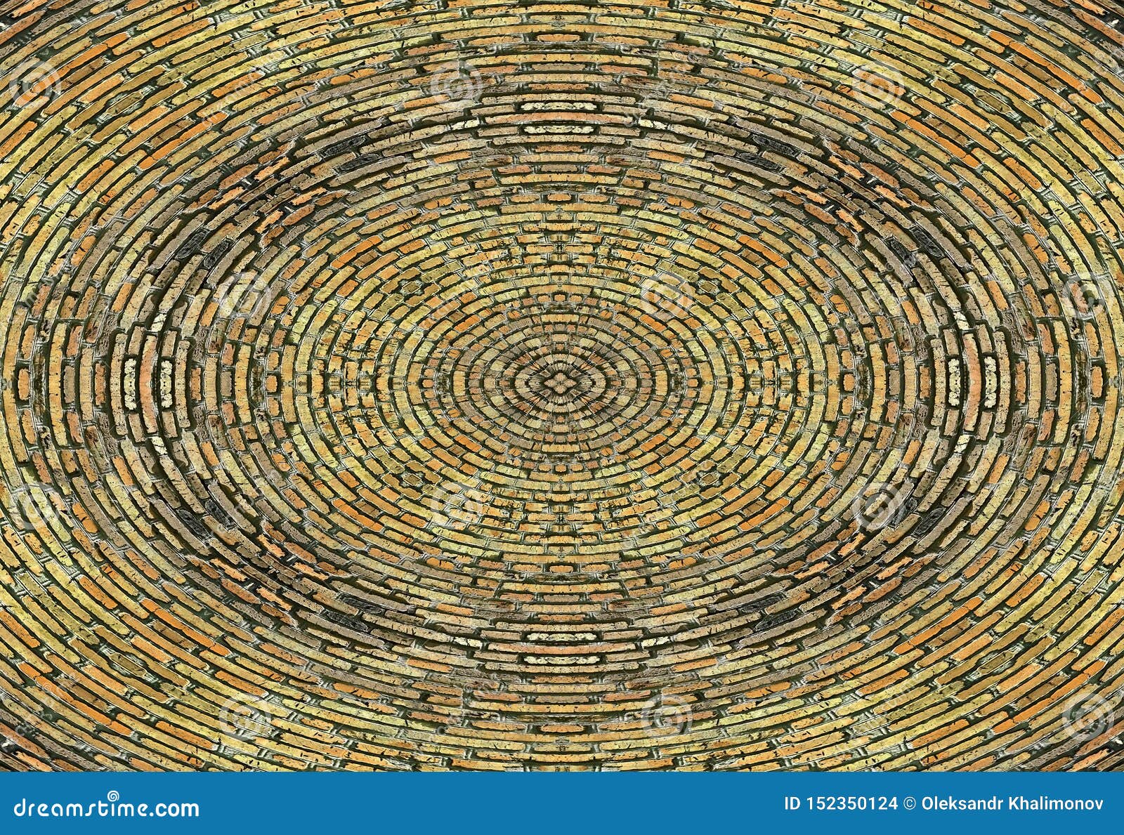 Brick Oval Abstraction stock photo. Image of shape, texture - 152350124