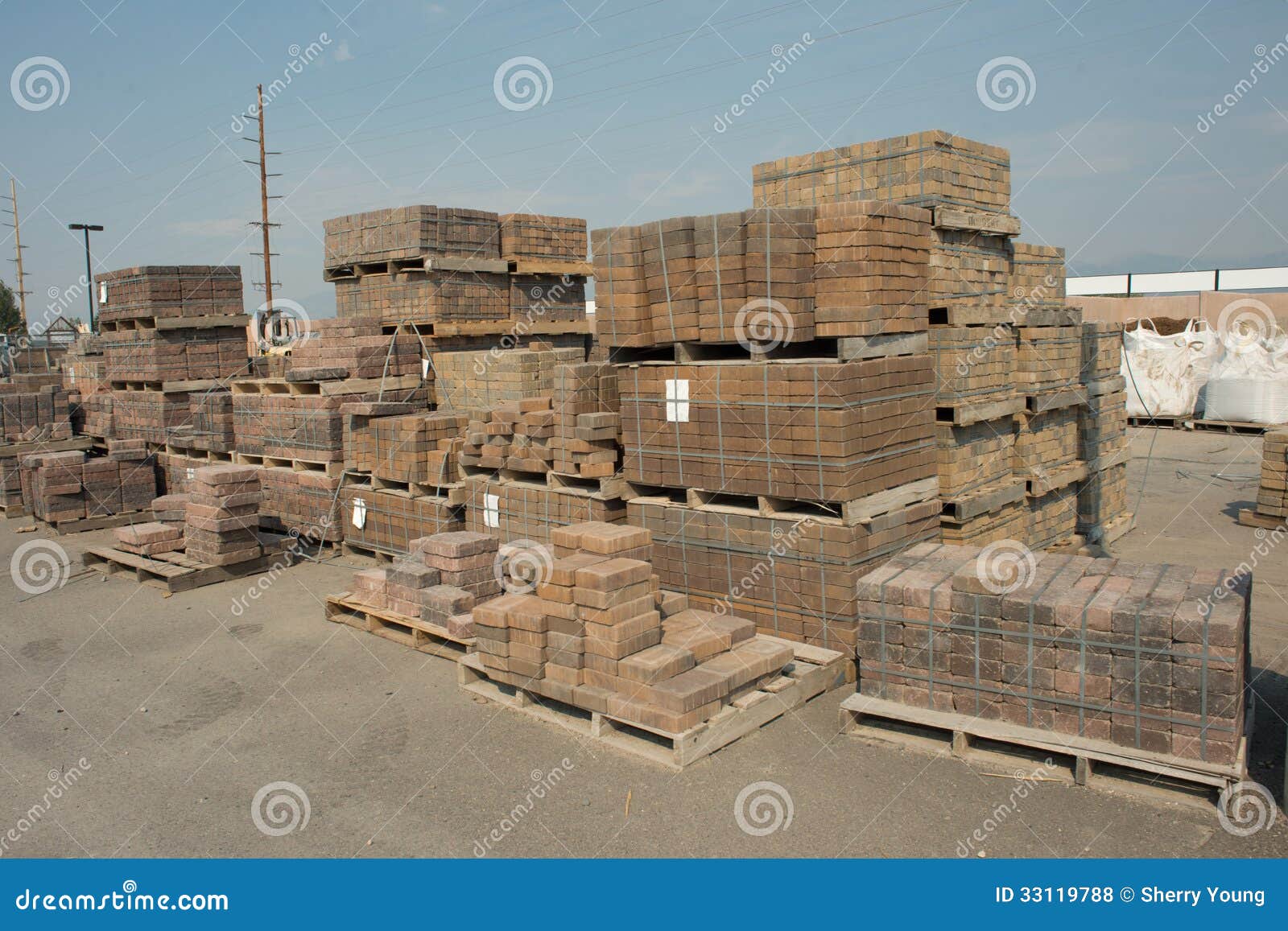 Brick Pallets stock photo. Image of bricklaying, rectangle - 33119788