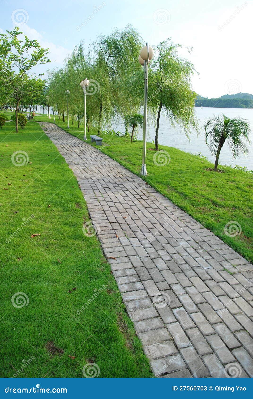 Brick path stock image. Image of green, outskirt, road - 27560703
